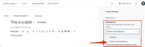 Working With Drafts In The Knowledge Base Zendesk Help