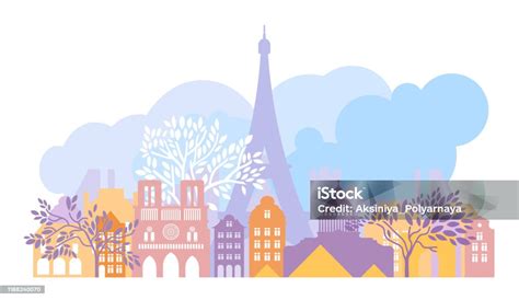 프랑스 파리의 도시 도시의 건축 에펠 탑 노트르담 드 파리 대성당 루브르 박물관 승리의 아치 판테온 벡터 그림입니다 파리 일 드 프랑스에 대한 스톡 벡터 아트 및 기타