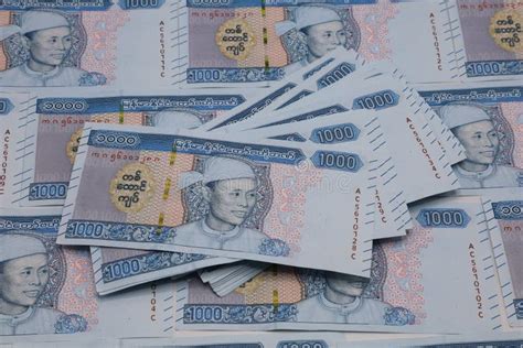 Myanmar Kyats Banknote Money Kyat Currency In Myanmar Editorial