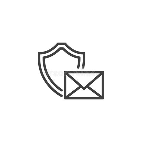 Secure Email Line Icon Stock Vector Illustration Of Clipart 316604774