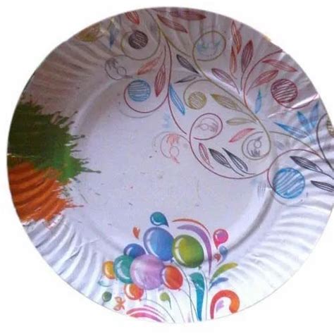 MAA Shakti Multicolor 10 Inch Round Printed Paper Plate For Event And