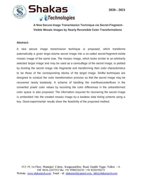 A New Secure Image Transmission Technique Via Secret Fragment Visible Mosaic Images By Nearly