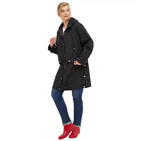 Ellos Plus Size Hooded A Line Raincoat