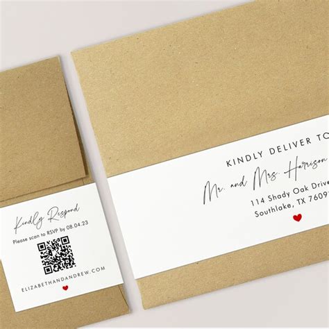 Qr Code Wraparound Envelope Label Template Etsy