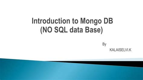 Mongodb PPT