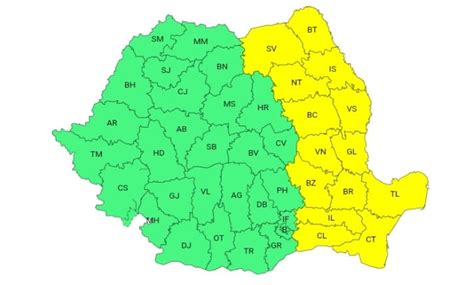 DOBROGEA sub COD GALBEN de vânt puternic GER și VISCOL