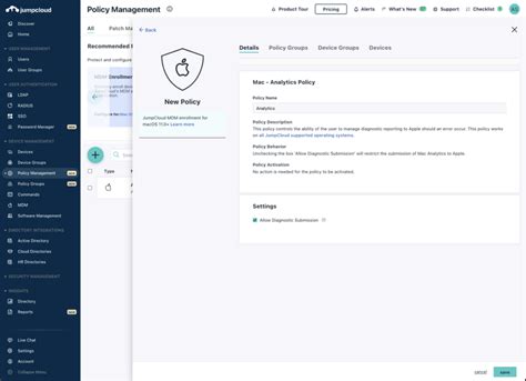 Create A Mac Analytics Policy Jumpcloud