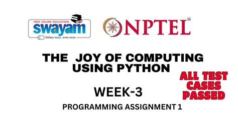 Nptel The Joy Of Computing Using Python Week 3 Programming Assignment 1 Nptel