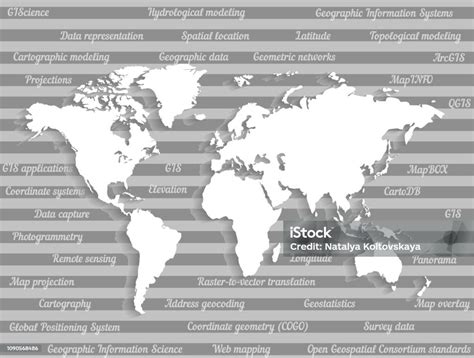 Geographische Informationssysteme Gis Kartographie Und Zuordnung Webmapping Gistag Stock Vektor