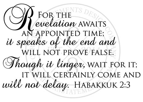 The Revelation Awaits Vinyl Wall Statement Habakkuk 2 3 Vinyl Scr149