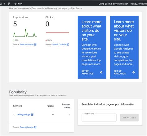Implement Search Box Widget In Site Kit Dashboard Issue