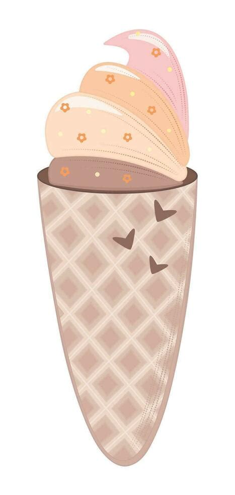 Ice Cream Waffle Cone Vector Color Illustration 36133517 Vector Art At Vecteezy