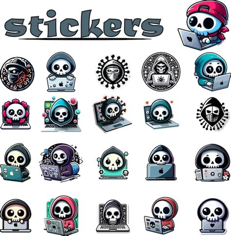 Premium Vector Stickers The Hacker Is Engaged In Breaking