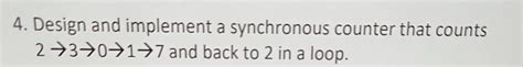 Solved 4 Design And Implement A Synchronous Counter That