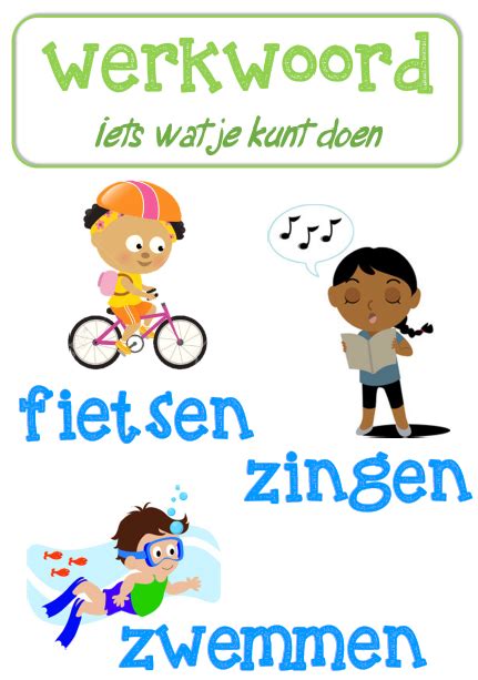 Poster Taal Werkwoord Sarah Verhoeven School Reading Reading Writing Learn Dutch Dutch