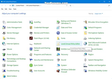 How To Add Local Group Policy Editor To Control Panel In Windows