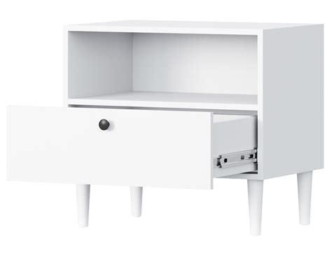 Biały Stolik Nocny Dullum Z Szufladą Bimeble24