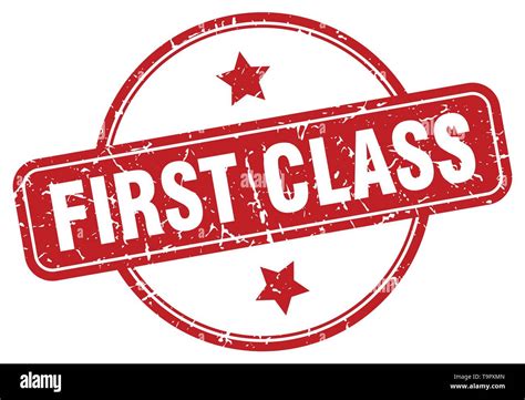 First Class Vintage Round Isolated Stamp Stock Vector Image And Art Alamy