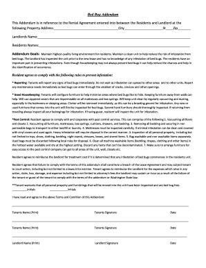 Fillable Online Bed Bug Form Fax Email Print PdfFiller
