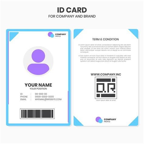 Id 카드 템플릿 벡터 디자인 컬렉션 프리미엄 벡터