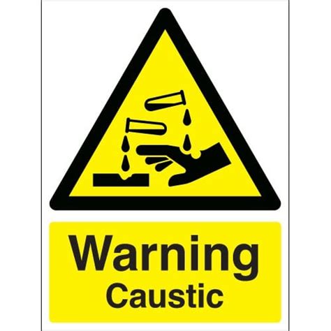 Warning Caustic Health And Safety Sign Wag97 Safety Services Direct