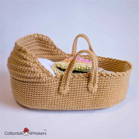 Cosy Dolls Moses Basket Crochet Pattern Blanket Pillow
