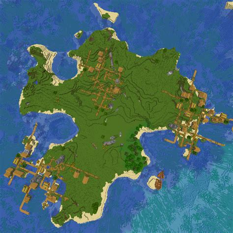 Spawn On Survival Island With 3 Villages