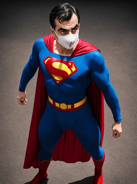 Rowan Atkinson As Superman Wearing A Mask Raiart