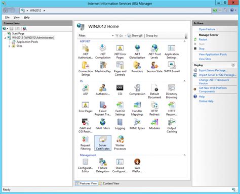 Iis Manager Server Features View