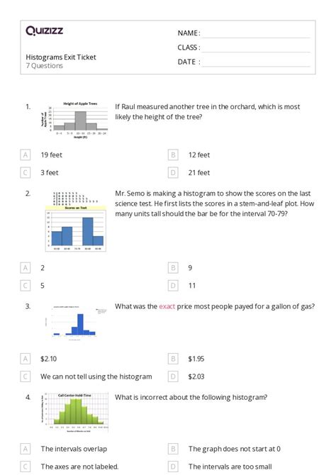 50 Histograms Worksheets For 8th Grade On Quizizz Free Printable