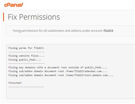 github stefanpejcic fixpermissions cpanel plugin fix permissions for