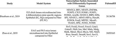 Transcription Factors With Enriched Binding Motifs In Open Chromatin