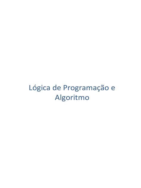 Livro Logica De Programacao Pdf Algoritmos Pensamento