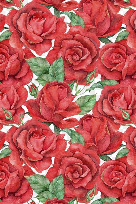 Blooming Red Rose Pattern