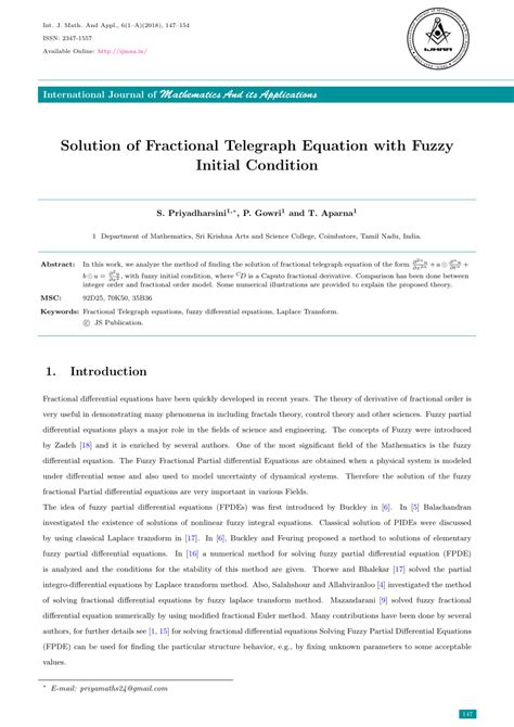 PDF Solution Of Fractional Equation With Fuzzy Initial Condition