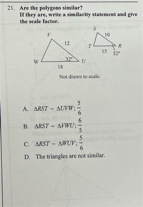Solved Are The Polygons Similar If They Are Write A Chegg