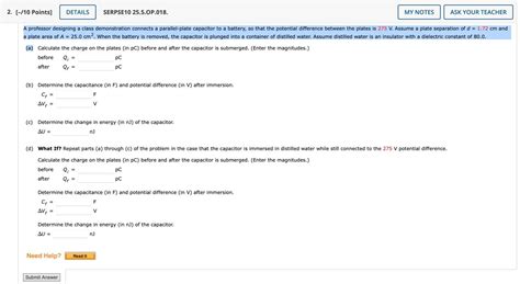 Solved 2 10 Points DETAILS SERPSE10 25 5 OP 018 MY Chegg Com