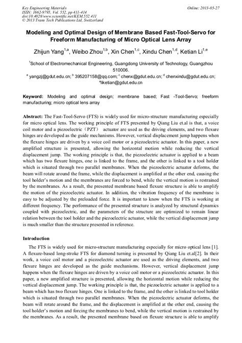 Modeling And Optimal Design Of Membrane Based Fast Tool Servo For