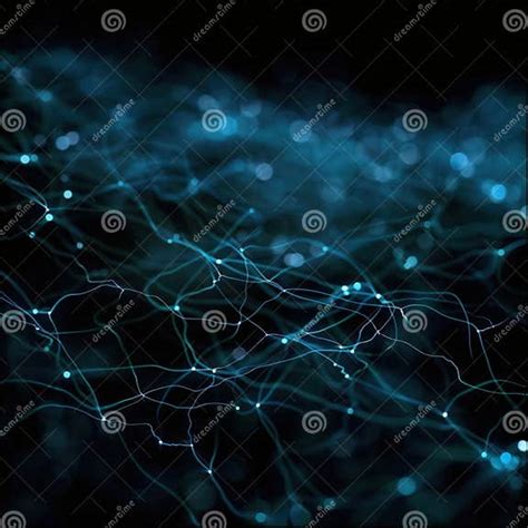 Abstract Representation Of Neural Networks And Connections Stock