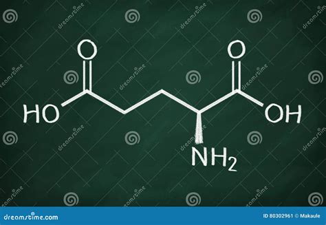 Structural Model Of Glutamic Acid Stock Illustration Illustration Of