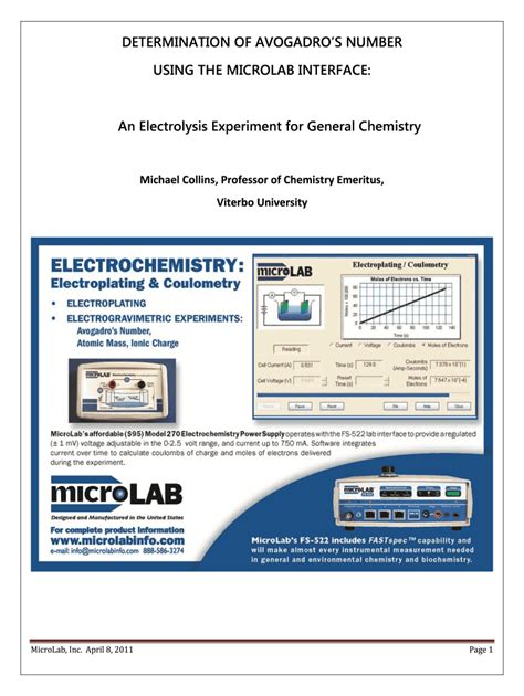Fillable Online Avogadros Number Determination Microlab Fax Email
