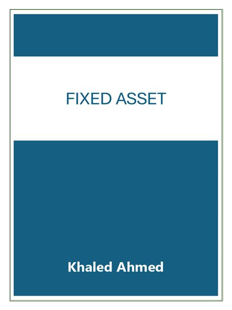 Fixed Asset User Manual Pdf