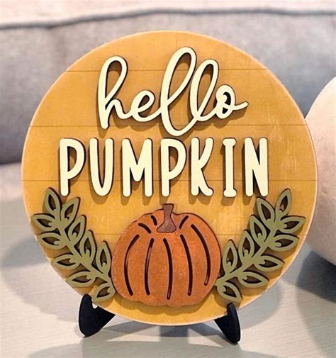 Hello Pumpkin Door Hanger Pumpkin Sign Diy Pumpkin Door Hanger