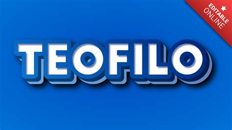 Teofilo Blue 3d Text Effect Generator