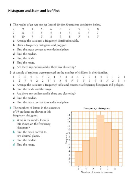 Solution Histograms And Stem And Leaf Plots Questions With Solutions