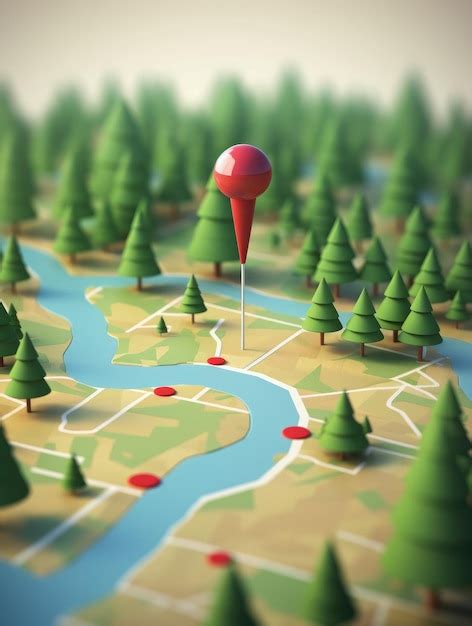 Premium Photo 3D Map Travel Location Locator Mark Of Map And Location