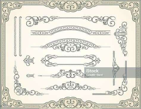 Victorian Style And Scroll Set向量圖形及更多有邊框的圖片 有邊框的 畫框 華麗的 Istock