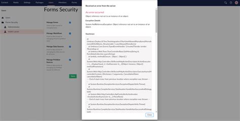 Backoffice Forms Security Errors · Issue 505 · Umbracoumbracoforms