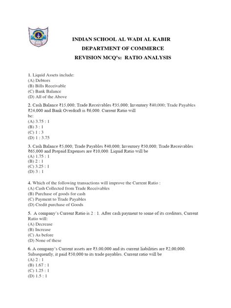 3023929 mcq s ratio analysis part 1 pdf equity finance