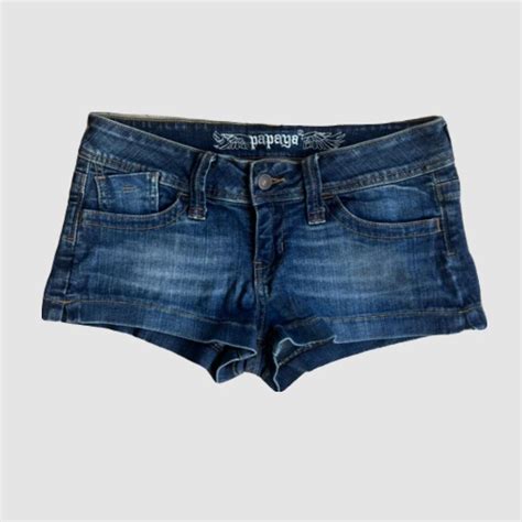 Y2k Denim Micro Mini Jean Shorts Size M Cutest Depop